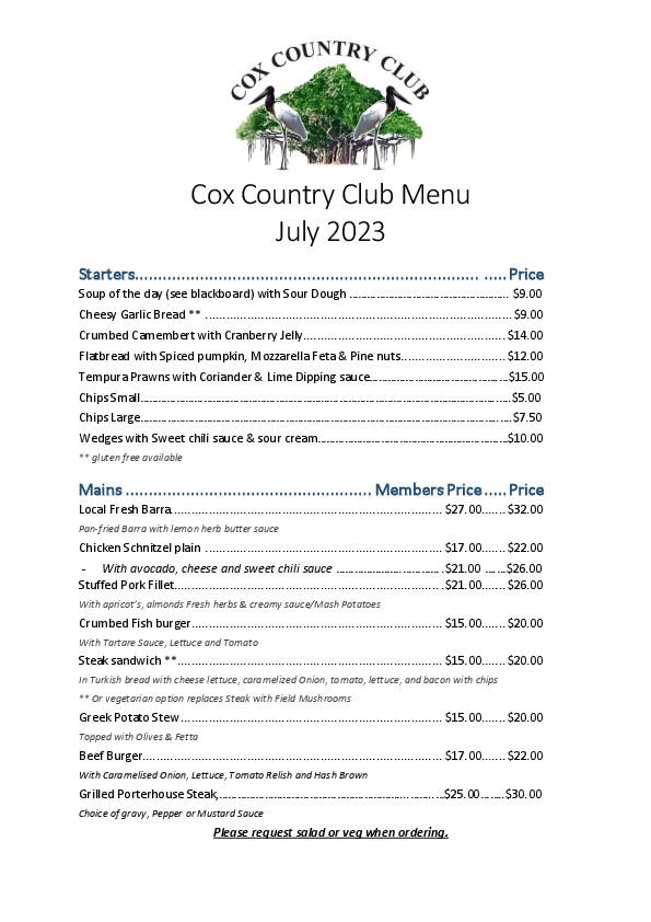 Restaurant – Cox Country Club